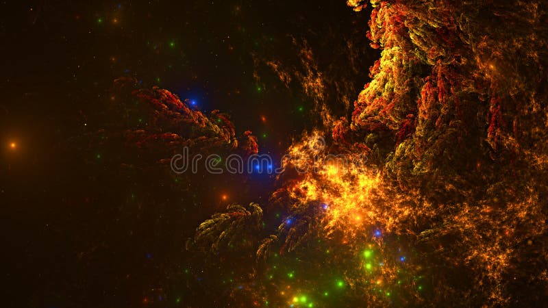 3d space nebula scene stock illustration. Illustration of abstract ...