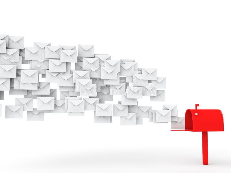 3d spam mail and post box stock illustration. Illustration of container ...