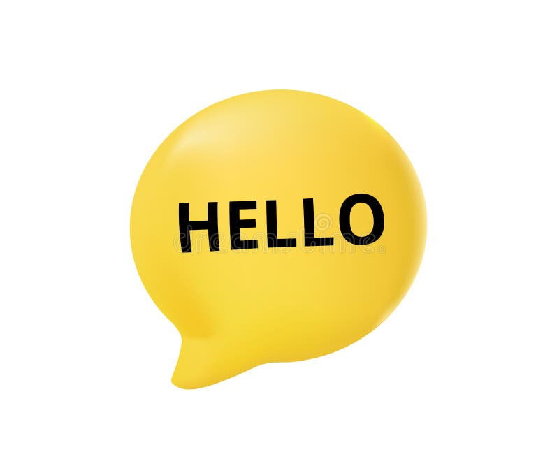 3D Spech Bubble with Hi, Hello. Banner, Speech Bubble, Poster and ...