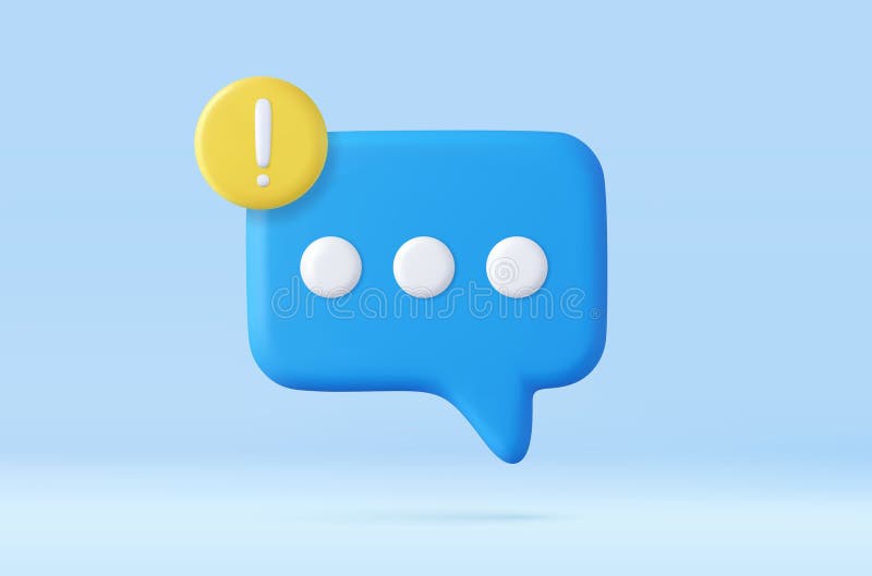 3D Speech Bubble with Alert Notification. I Stock Vector - Illustration ...