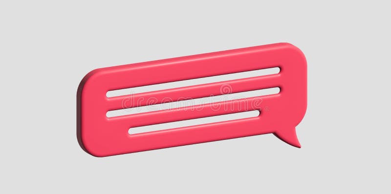 Glossy Red Speech Bubble, Messenger Shape. 3D Render Vector Icons for ...