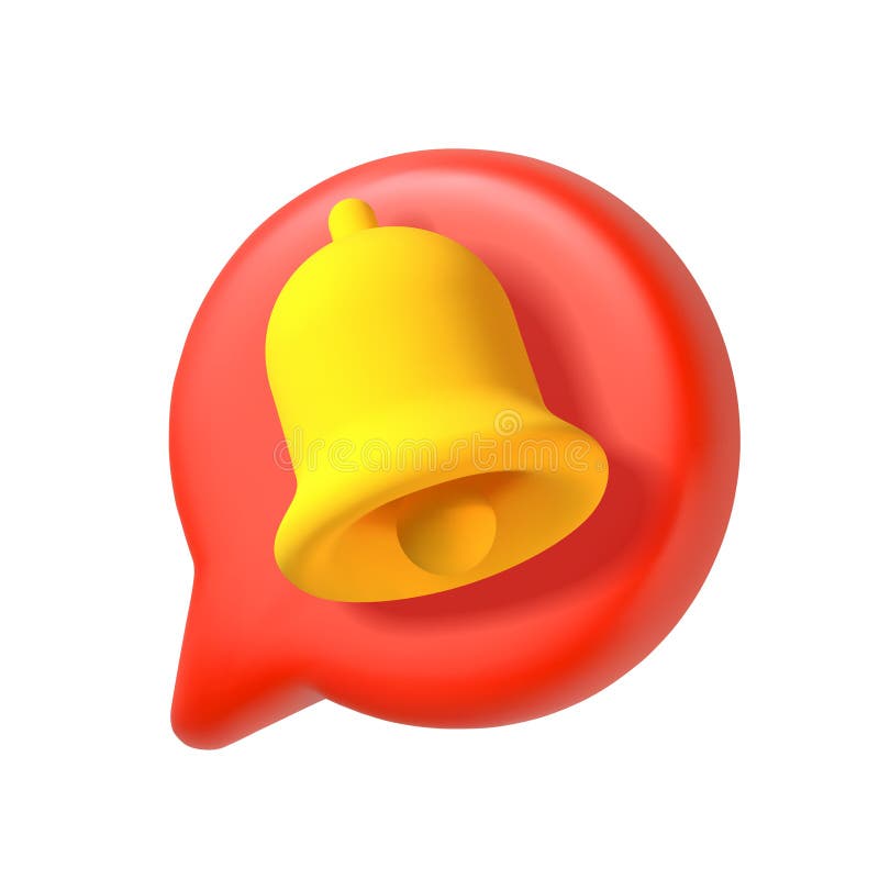 3D Speech Bubble Icon with Alert Notice. Stock Illustration ...