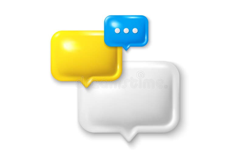 3d Speech Bubble Icon. Chat Comment with Ellipsis Icon. Talk Message ...
