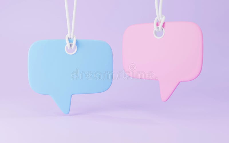 3D Speech Bubble Icon or Comment Sign Symbol Concept Stock Illustration ...