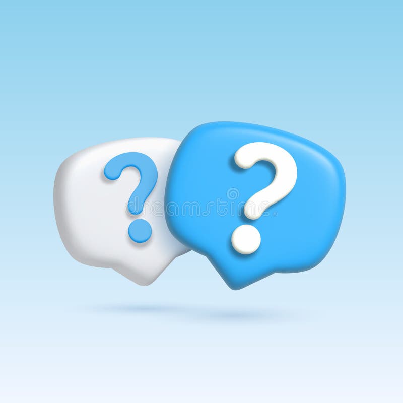 3D Speech Bubble Icon with Question Mark. Stock Vector - Illustration ...