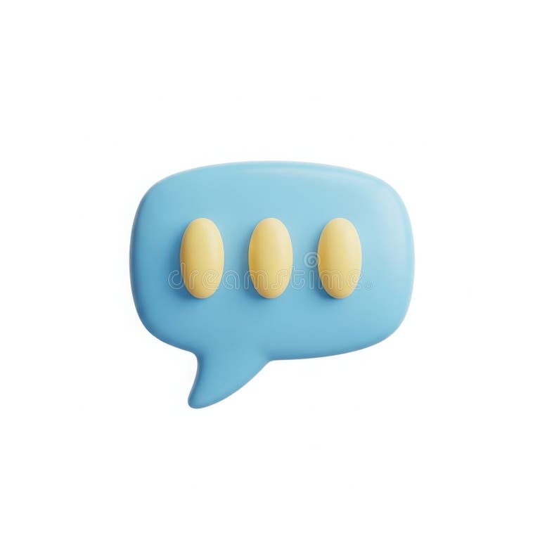 3d Speech Bubble Icon with Three Ellipses for Online Communication and ...