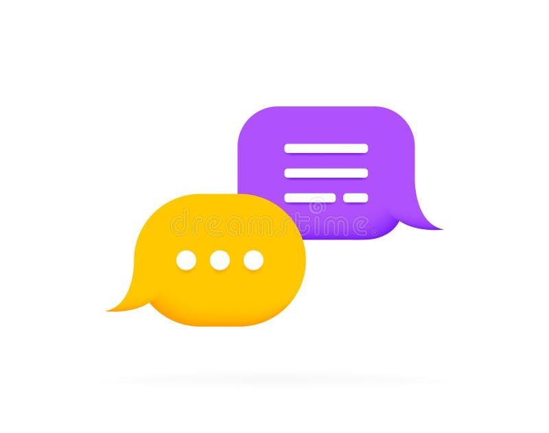 3d Speech Bubble Message Box. Social Media Dialogue and Chatting ...
