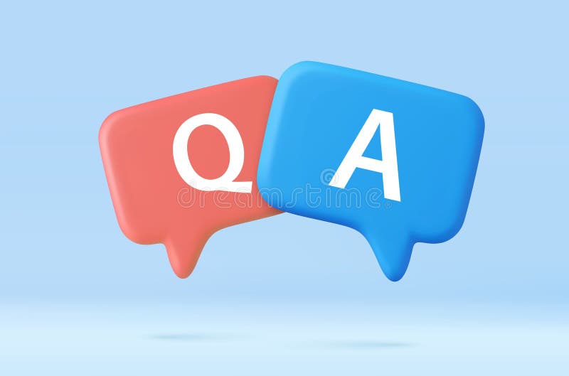 3d Speech Bubble with Q and a Letters Stock Vector - Illustration of ...