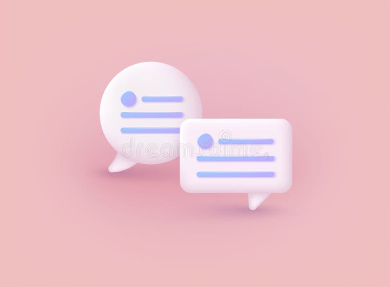 3d Speech Bubbles. Chatting Box, Message Box Stock Vector ...