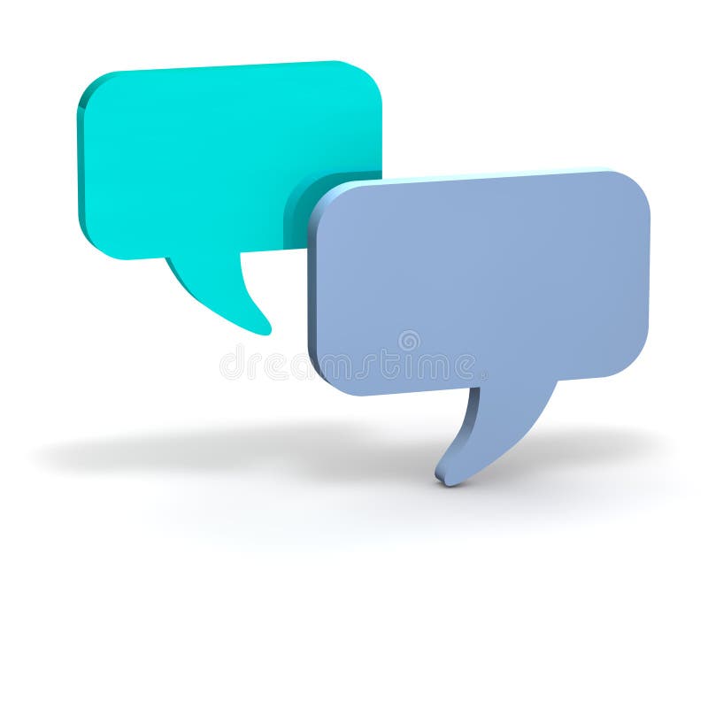 3D Speech Bubbles Dialogue Chat Green Blue. Stock Illustration ...