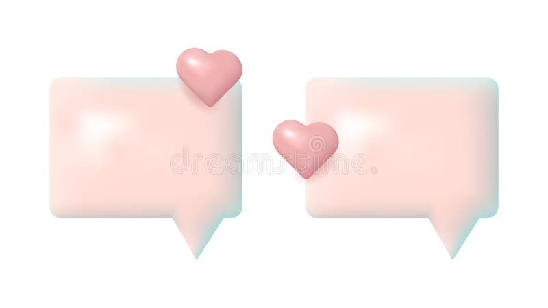 3D Speech Bubbles Different Shapes Message Icon. Stock Vector ...