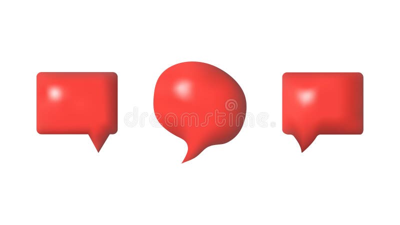 3D Speech Bubbles Different Shapes Message Icon. Stock Vector ...