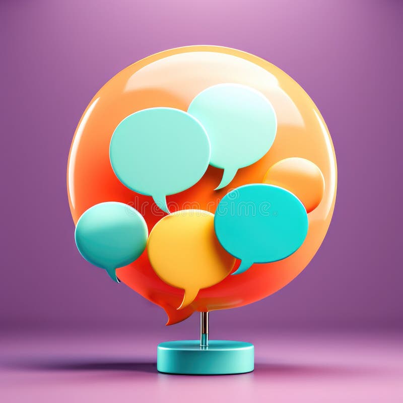 3D Speech Bubbles on Gradient Background Stock Illustration ... 3D Speech Bubbles on Gradient Background Stock Illustration ...