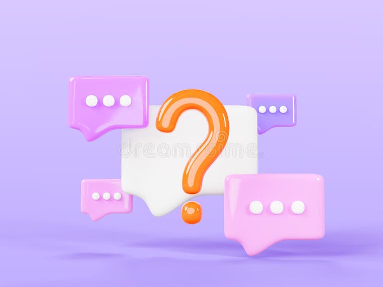 3d Speech Bubbles with Question Mark Render. Chat Message Icons, Signs ...