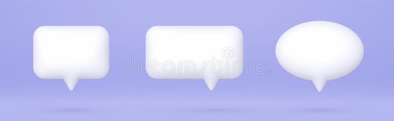 3d Speech Bubbles Set, Realistic White Chat Dialogue Quotes, Social ...