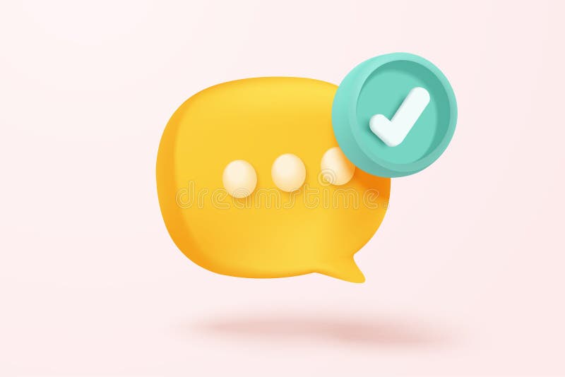 3D Speech Bubbles Symbol on Social Media Icon Isolated on Pastel ...