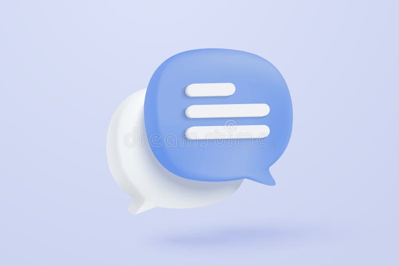 3D Speech Bubbles Symbol on Social Media Icon Isolated on Pastel ...