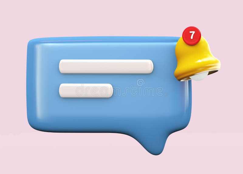 3d Speech Chat Bubble with Notification Stock Illustration ...