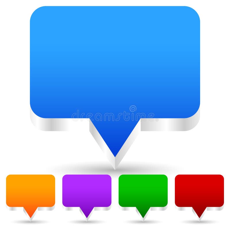 3d Speech, Talk Bubble Icons (Can Be Used As Map Pins, Map Marke Stock ...