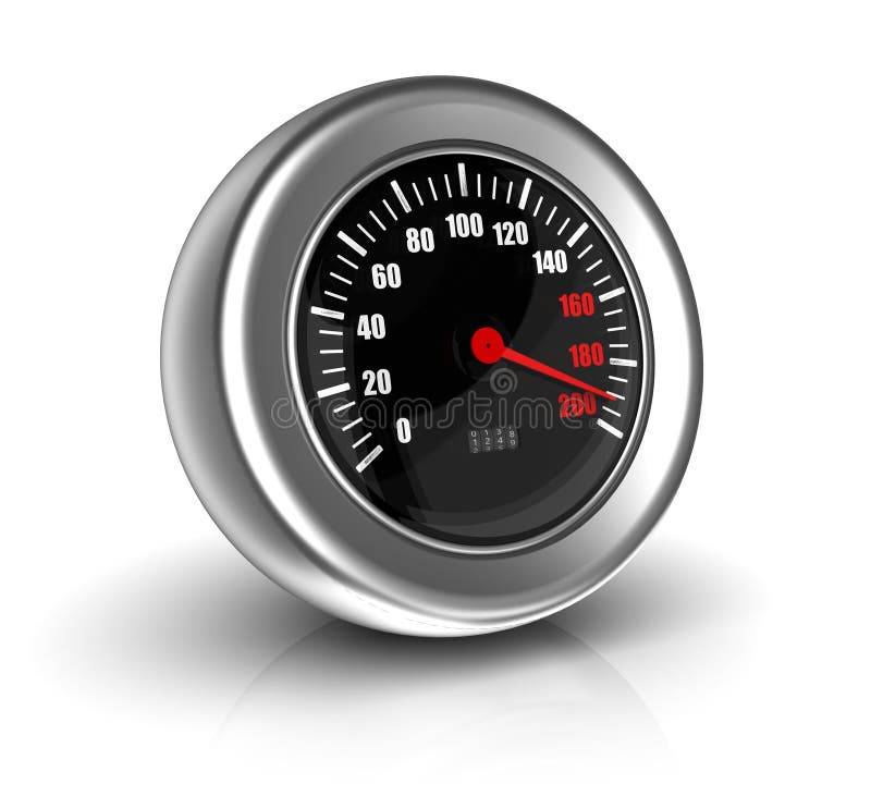 High Speed on a Speedometer Stock Illustration - Illustration of black ...