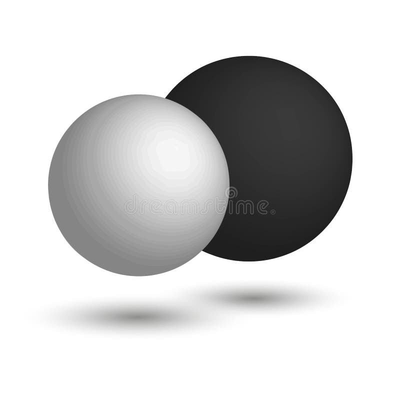3D Sphere. Black and White Realistic Balls. Contrast. Stock Vector ...
