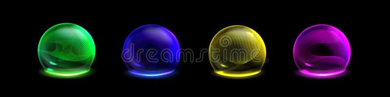 3d Sphere Bubble Protect Shield Barrier Effect Stock Vector ...