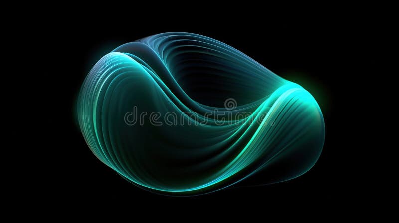 3d Sphere Flowing Light Line Generative AI Stock Illustration ...