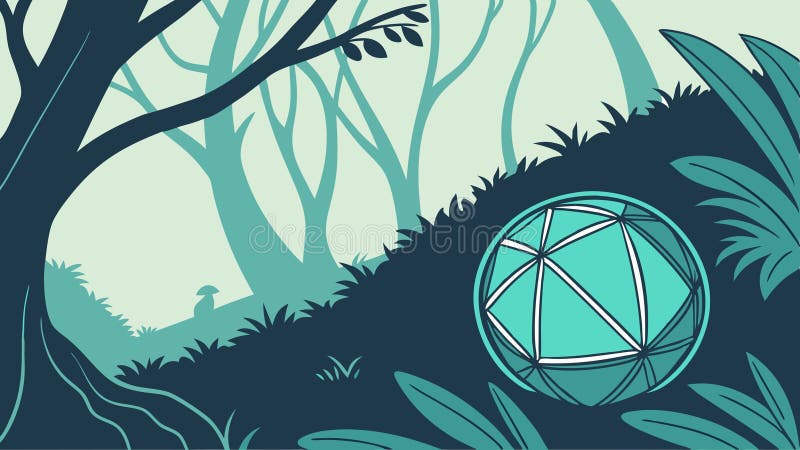 D20 Sphere in Forest, Fantasy Gaming Element, Vector Design Generative ...