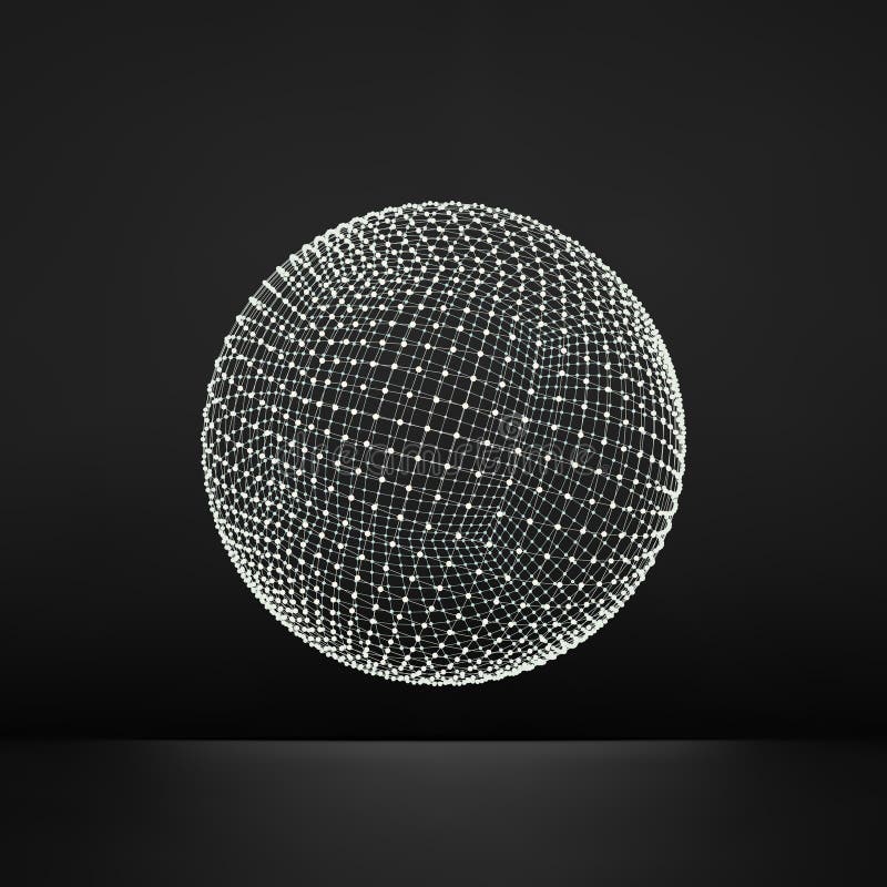 3d Sphere. Global Digital Connections. Technology Concept Stock Vector ...