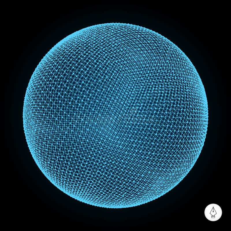 3d Sphere. Global Digital Connections Stock Vector - Illustration of ...