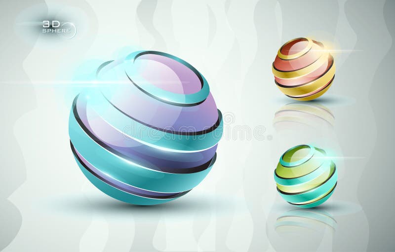 3d sphere icons set. stock vector. Illustration of collection - 19354724