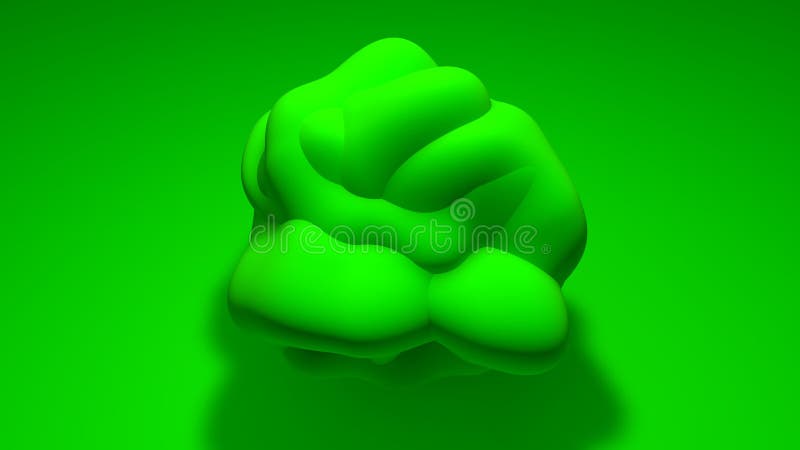3D Sphere of Irregular Shape with a Curved Surface. the Object is Green ...
