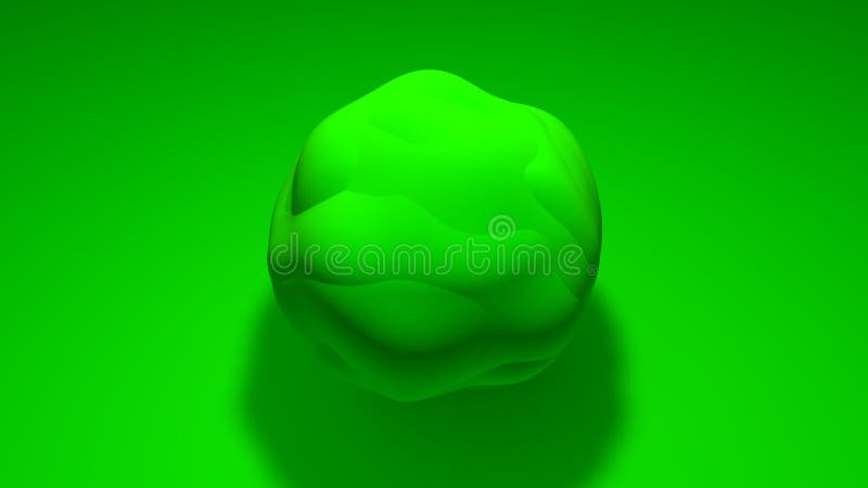 3D Sphere of Irregular Shape with a Curved Surface. the Object is Green ...