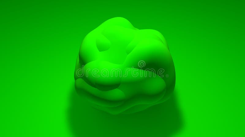 3D Sphere of Irregular Shape with a Curved Surface. the Object is Green ...