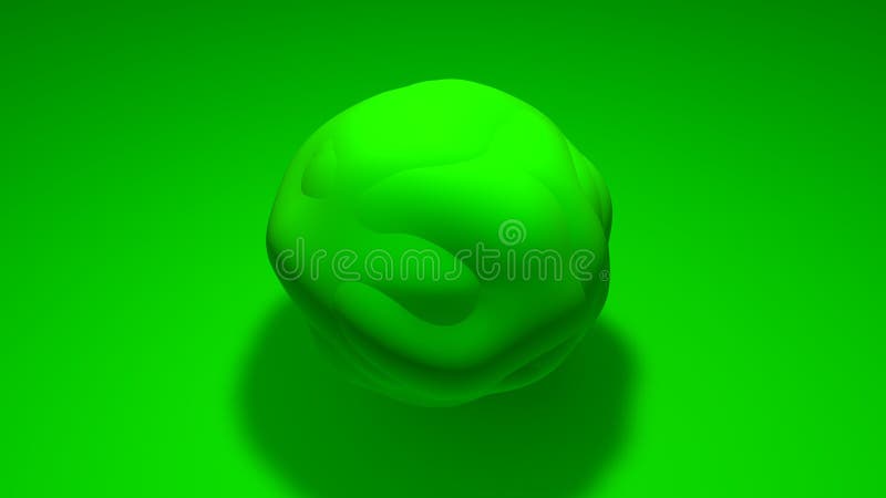 3D Sphere of Irregular Shape with a Curved Surface. the Object is Green ...