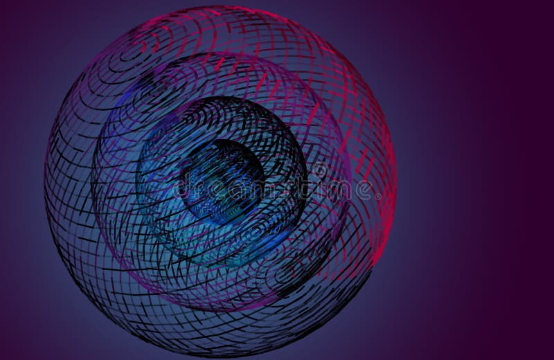 Orb, Sphere of Lines. Round, Globular, Spheric Grid, Mesh. Ball-shaped ...