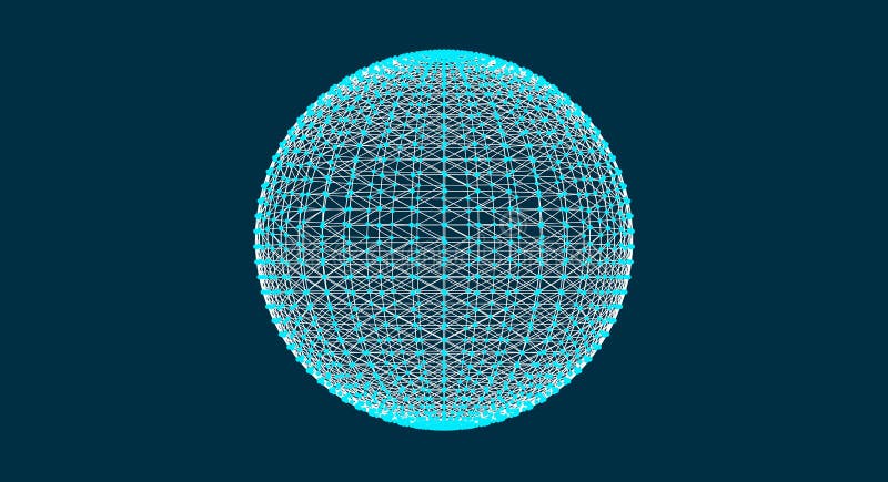 3d Sphere with Mesh Effect, Abstract Connections with Dots are in Space ...