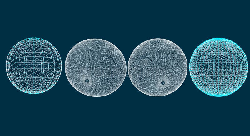 3d Sphere with Mesh Effect, Abstract Connections with Dots are in Space ...