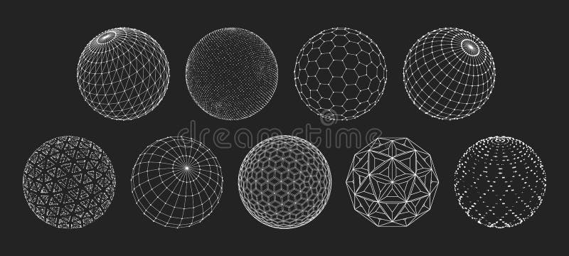 3D Sphere Mesh Grid, Globe Net Wire Frame Stock Vector - Illustration ...
