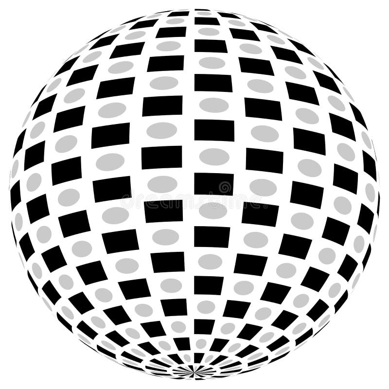 3d Sphere Orb with Textured Grayscale Surface on White. Abstract Stock ...