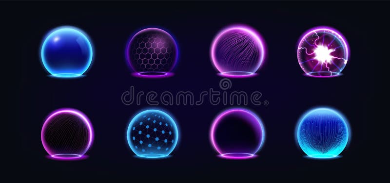 3d Sphere. Shield Abstract AI, Globe Protect, Ball Energy Space, Cyber ...