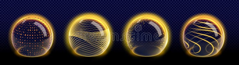 3d Sphere Shield with Abstract Barrier Effect Stock Vector ...