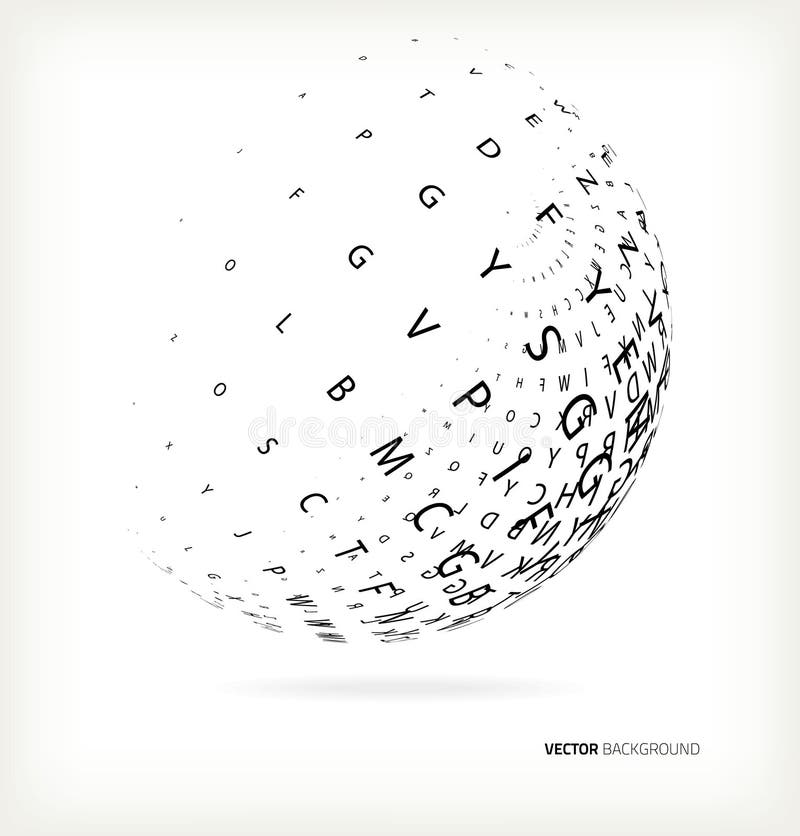 3D sphere of text stock vector. Illustration of operations - 37456609