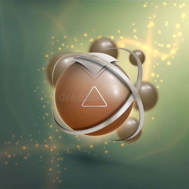 3D Sphere Wireframe Element. Abstract Molecule Design Stock Vector ...