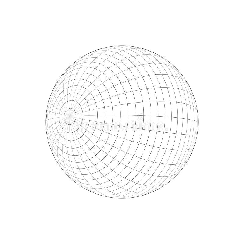 3D Sphere Wireframe. Orbit Model, Spherical Shape, Grid Ball Stock ...