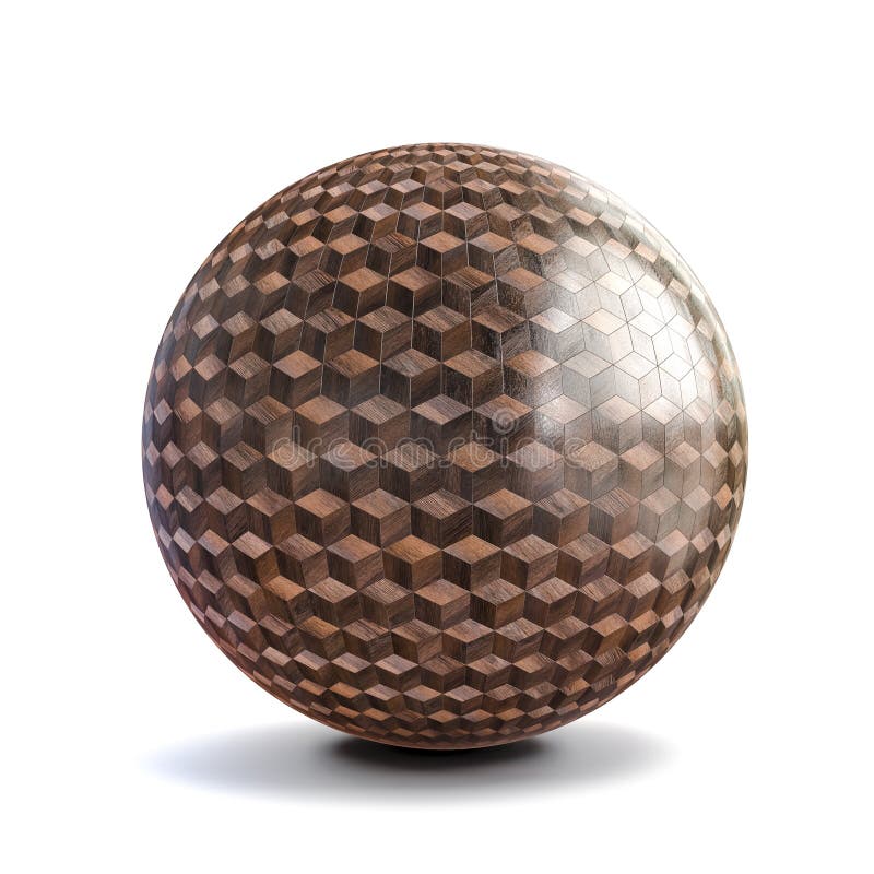 3D Sphere with Wood Floor Pattern Material Stock Illustration ...