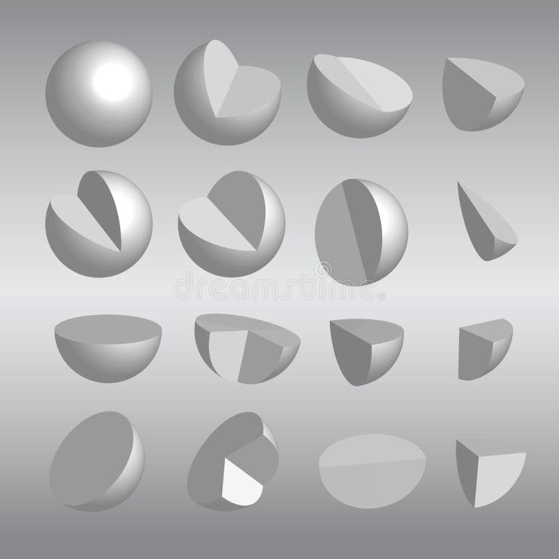 3D Spheres and Fractions Vector Stock Vector - Illustration of symbol ...