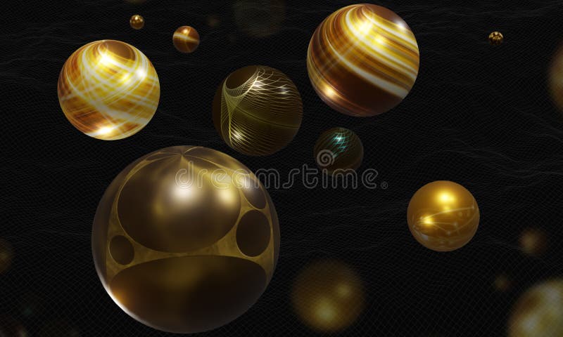 3d Spherical Illustration and Pattern of Celebration, Abstract ...