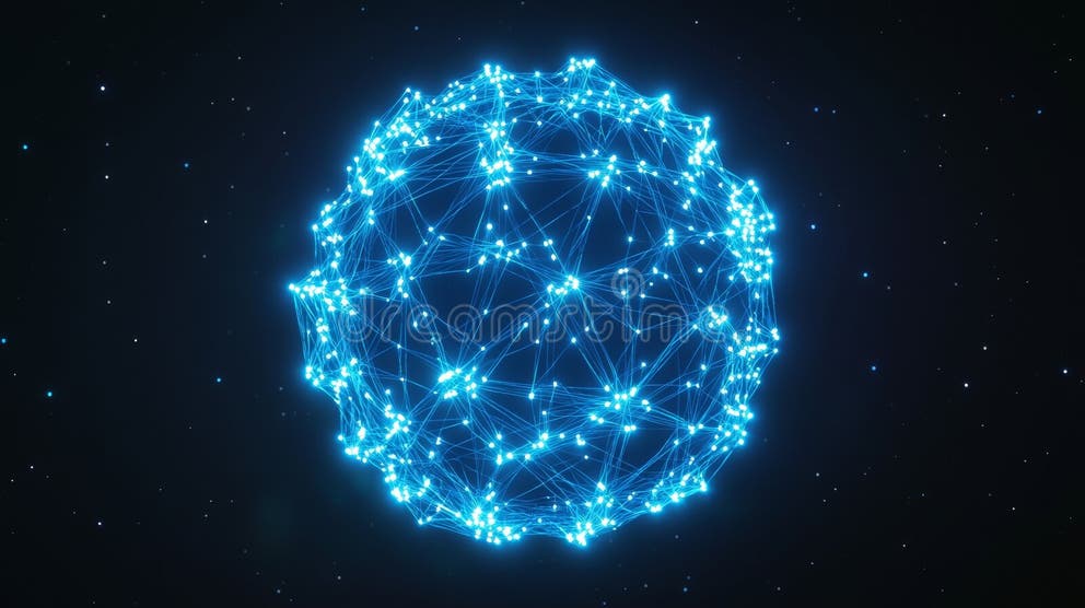 A 3-D Spherical Mesh Grid, Globe or Ball in a Wireframe Circular Net, a ...