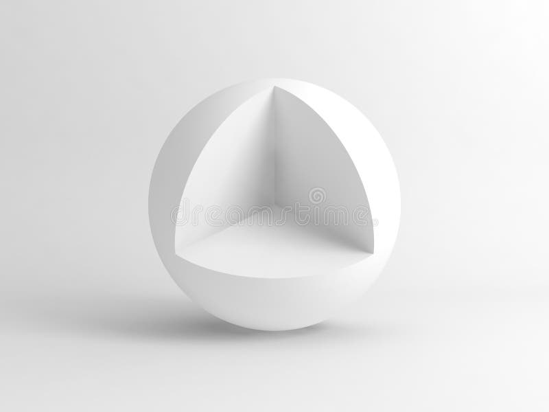 3d Spherical Object with Cubical Cut Sector Stock Illustration ...